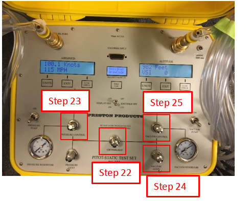 Pitot Static Leak Check Operation